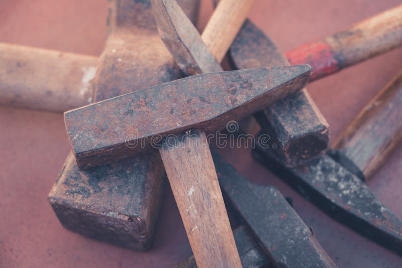 Old Hammers, Vintage Tools - Rusty Hammer Stock Image - Image of ...