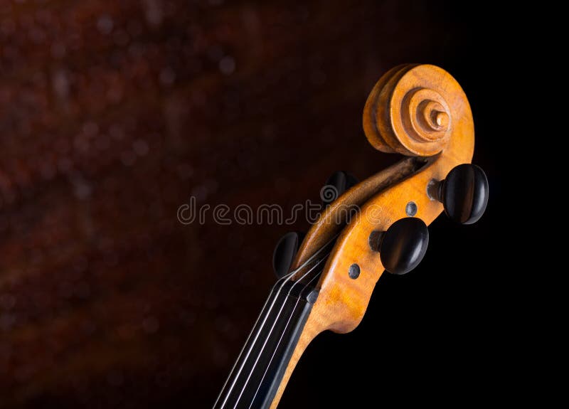 Violin Neck, Pegbox and Scroll Detail Stock Photo - Image of instrument ...