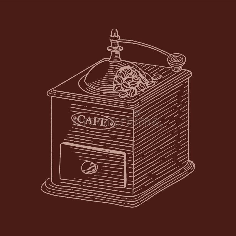 Old Hand Grinder. Coffee, Production or Drink Design Template Stock ...