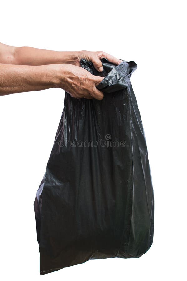 Old Hand Holding Plastic Bag On White Stock Image - Image of ecology ...
