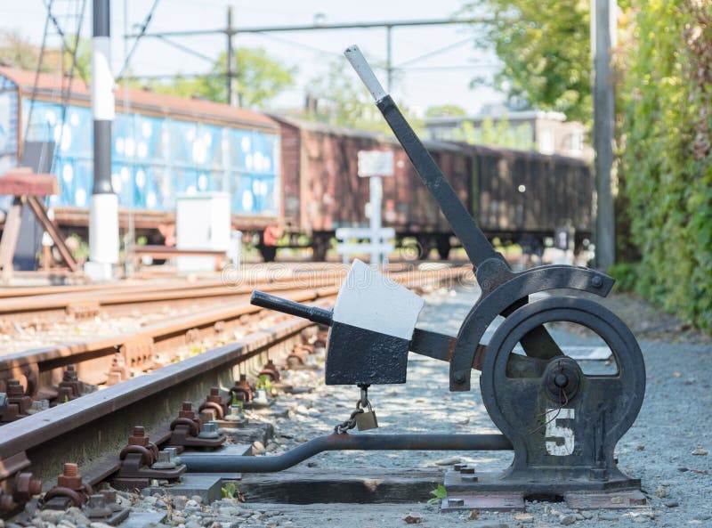 Old Hand-operated Lever in a Train Stock Image - Image of iron, change ...