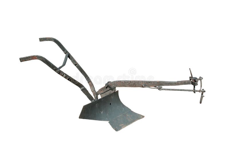 Old Single Blade Farm Plow Isolated. Stock Image - Image of retro ...