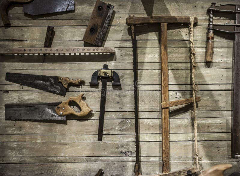 Old Hand Tools Used at Wine Industry for Barrel-making Stock Photo ...