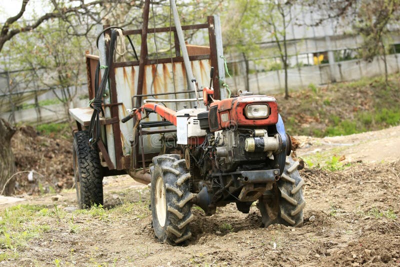 Old hand tractor stock image. Image of useless, used, agricultural ...
