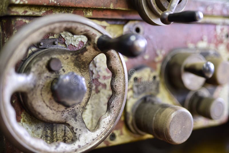 Old hand control wheels stock photo. Image of engineering - 250376384
