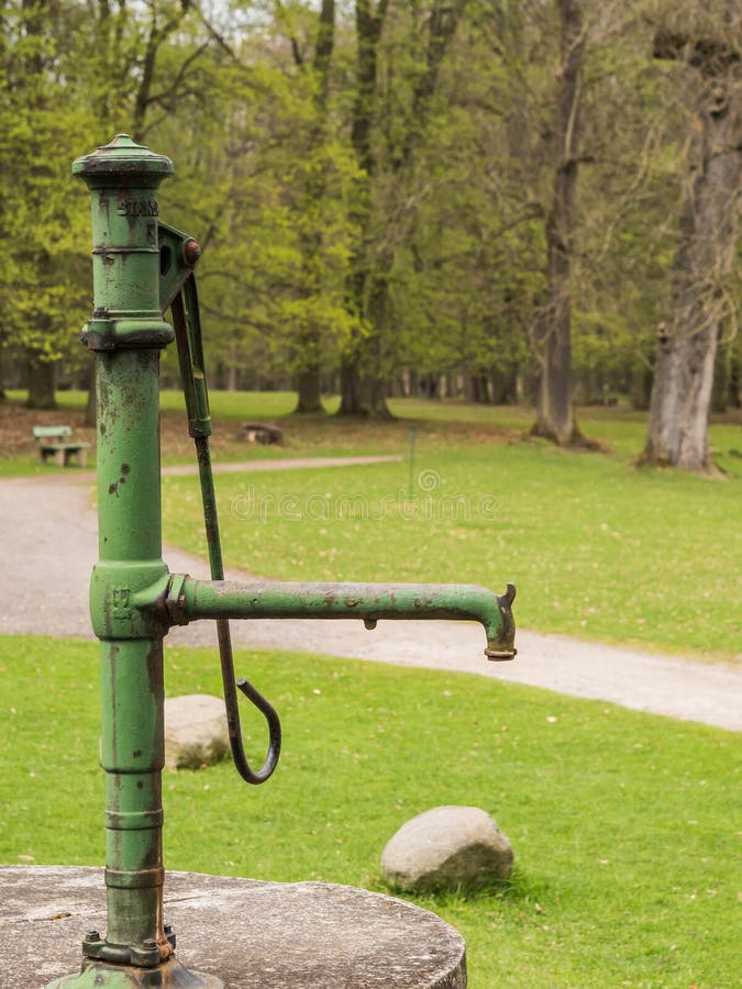 Old Hand water pump stock image. Image of detail, metallic - 90786991