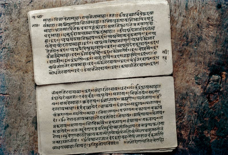 Old Hand Written Hindu Scriptures in Sanskrit Text Studio Sho Editorial ...