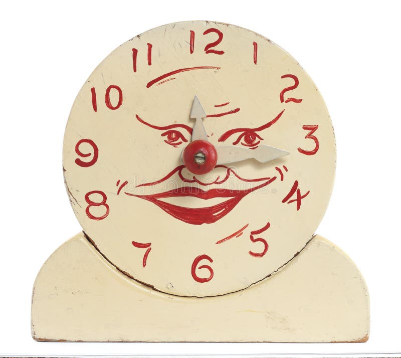 Old Handmade Wooden Toy Clock Stock Image - Image of vintage, nursery ...