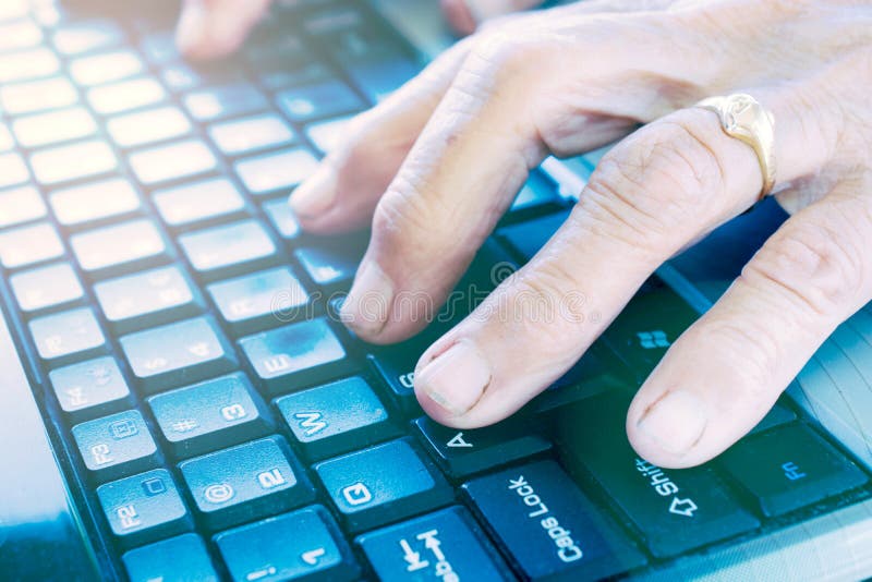 Old hands on keyboard editorial photography. Image of electronics ...