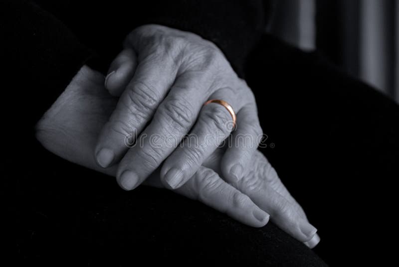 Old Hands on Lap - Contemplating Time Stock Photo - Image of time ...