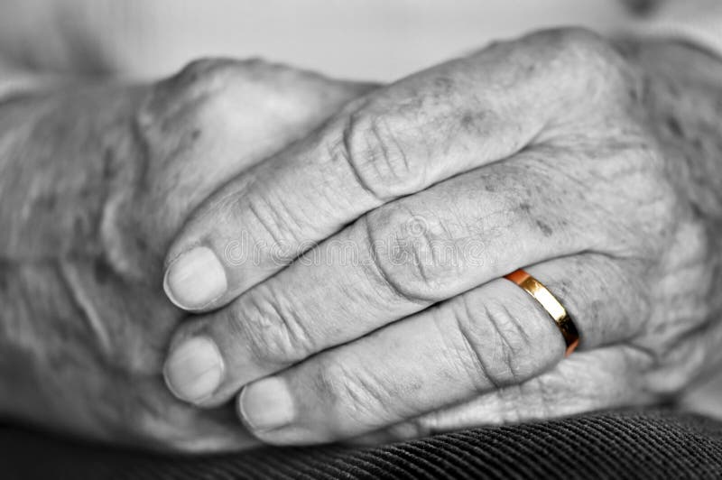 Old Hands with Wedding Band Stock Image - Image of ladies, macro: 9012755