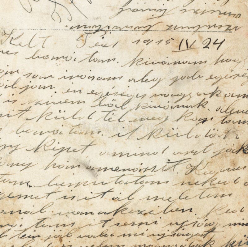 Old handwriting of 1915 stock photo. Image of classic - 29362738