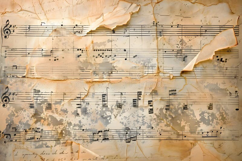 Old Handwritten Music Manuscript Stock Image - Image of classical ...