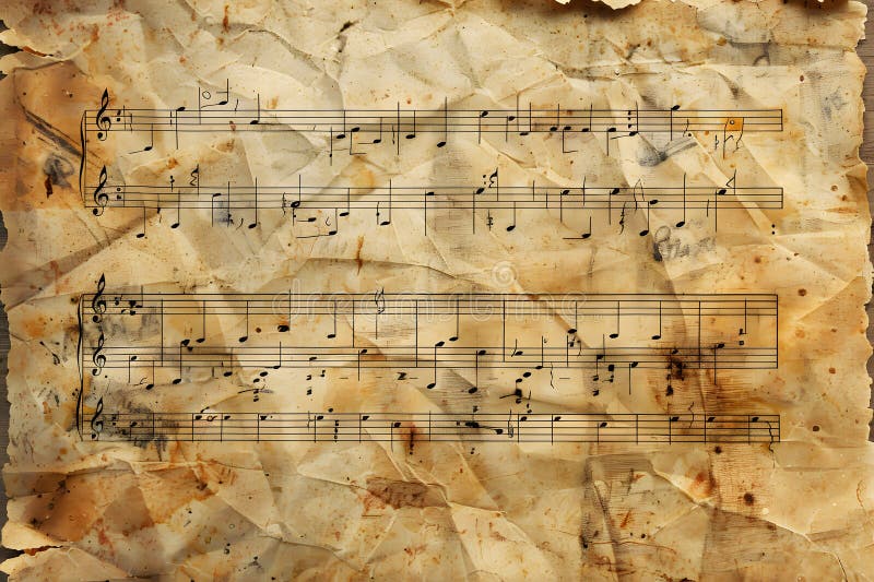 Old Handwritten Music Manuscript Stock Photo - Image of lines ...