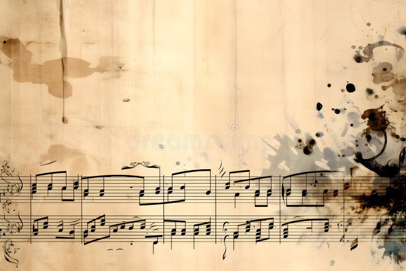 Old Handwritten Music Manuscript Stock Image - Image of symbol, text ...