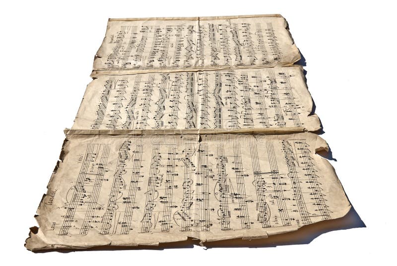 Ancient Note Sheet with Notes Isolated Stock Image - Image of grubby ...