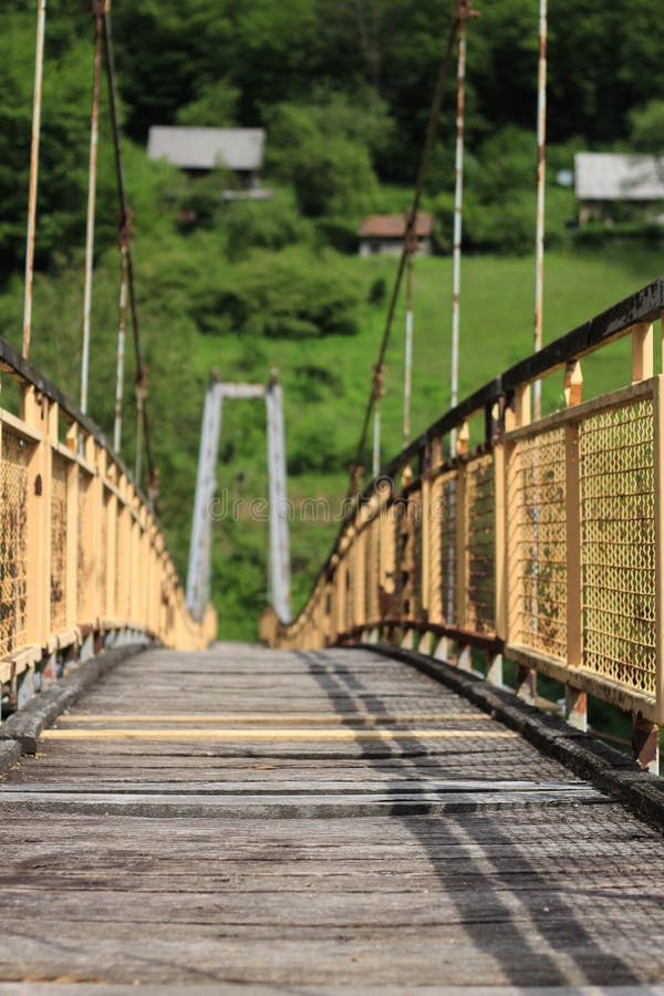 Old Hanging Bridge and Nature Stock Photo - Image of construction, tree ...
