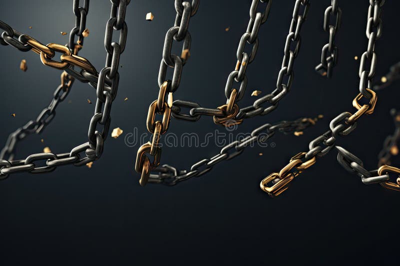 Old Hanging Chains Texture Background, Broken Chain Links Mockup, Thick ...