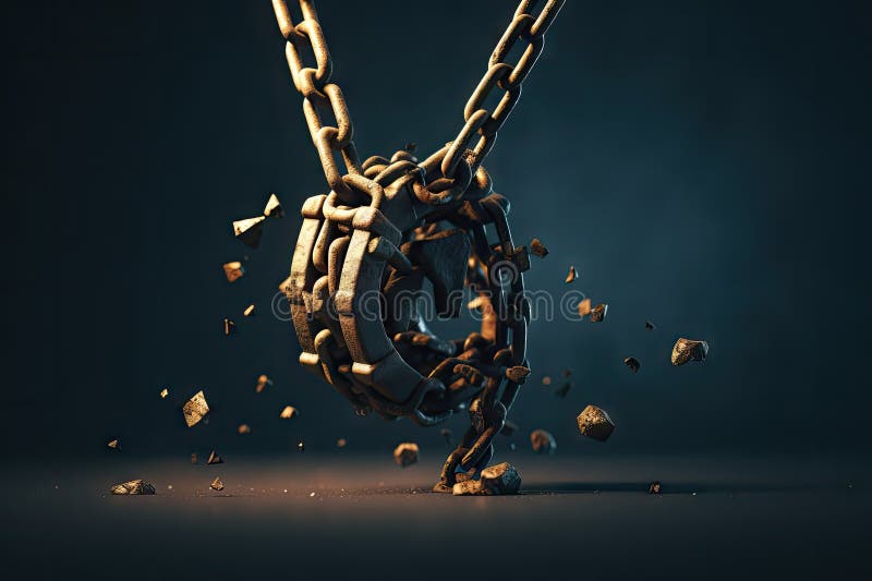 Old Hanging Chains Texture Background, Broken Chain Links Mockup, Thick ...