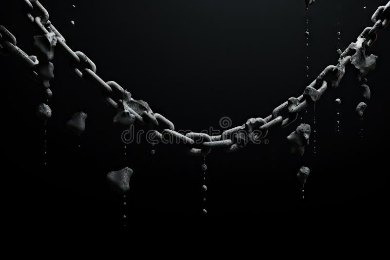 Old Hanging Chains Texture Background, Broken Chain Links Mockup, Thick ...