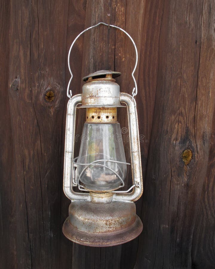 Old Kerosene Lantern Lamp in Rustic Country Barn Stock Image - Image of ...