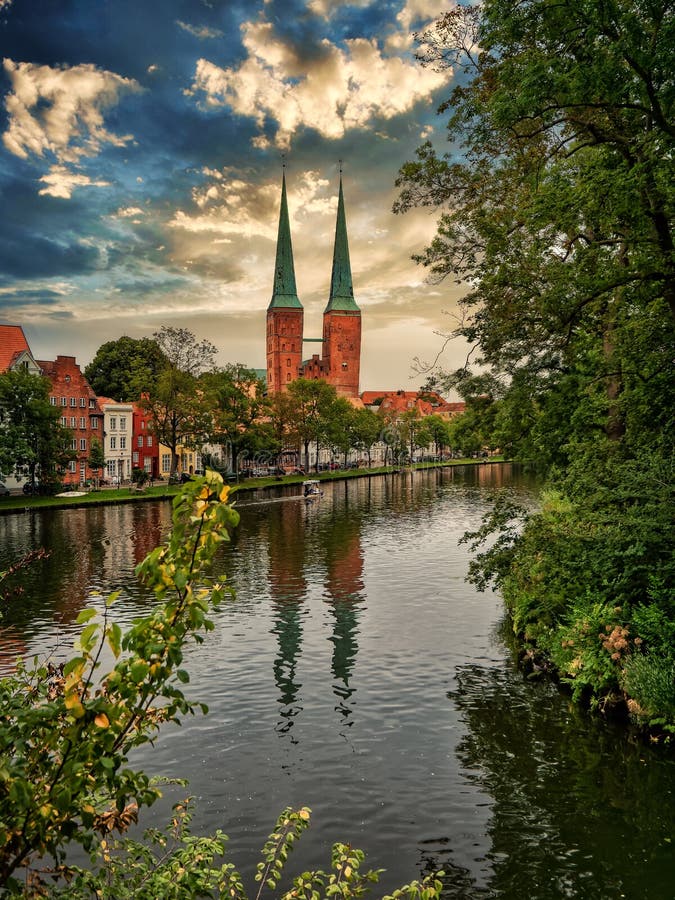 Old Hanseatic Town Lubeck in Panorama, Germany Stock Photo - Image of ...