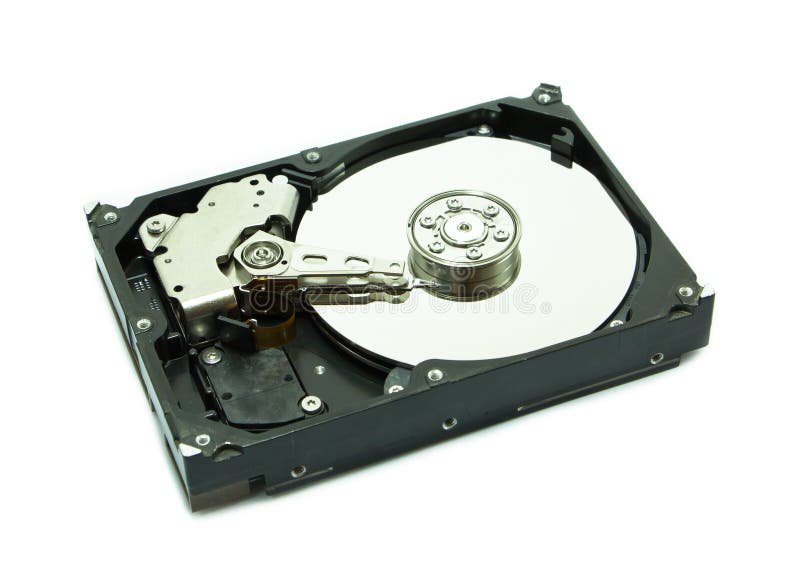 Old hard disk on white stock photo. Image of drive, magnetic - 54345622