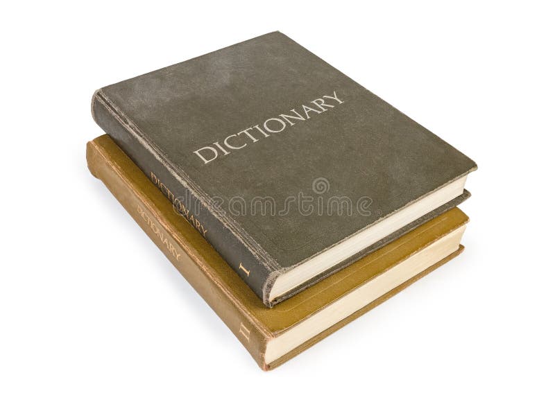 Old Hardback Dictionary on a White Background Stock Photo - Image of ...