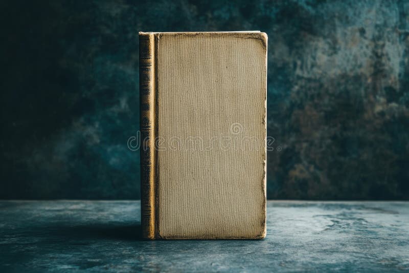 Old Hardcover Book Mockup Standing on a Dark Background. Stock Image ...
