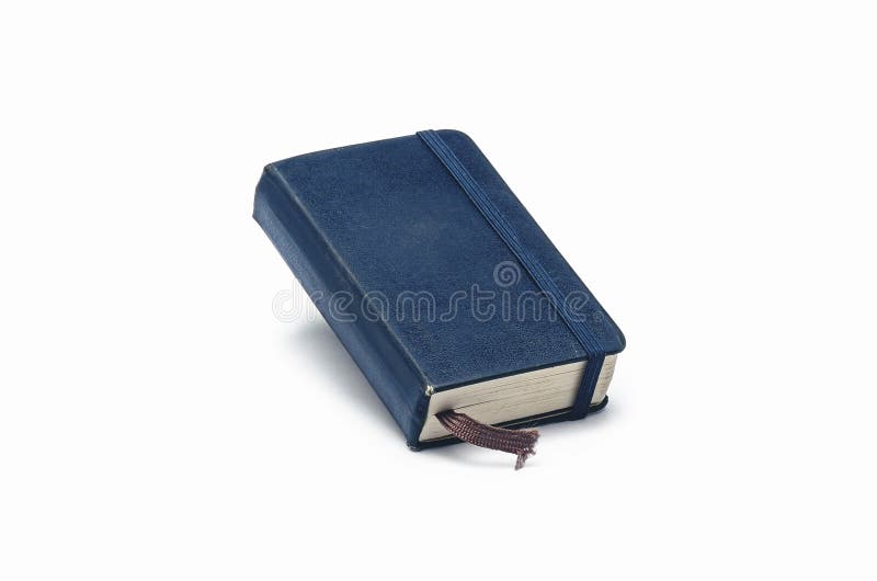 Old Hardcover Journal with Aged Pages and Blue Cover, Isolated Stock ...