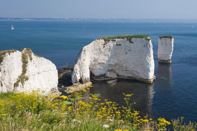 Old Harry Rocks and Bournemouth Stock Image - Image of isle, britain ...