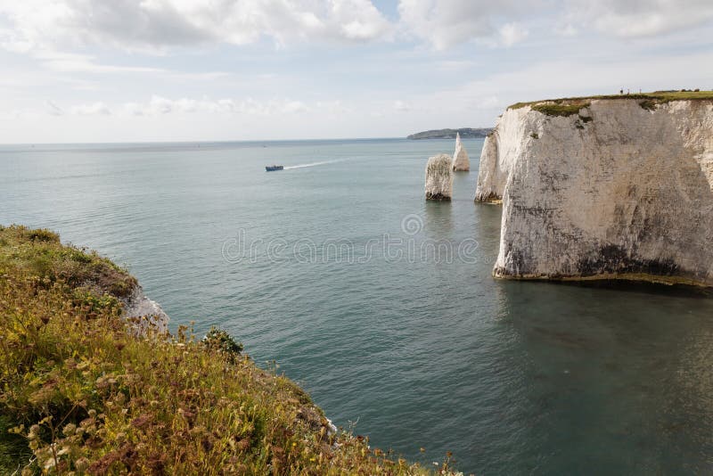Old Harry Rocks, Chalk Stacks, Swanage Dorset England Stock Foto ... Old Harry Rocks, Chalk Stacks, Swanage Dorset England Stock Foto ...