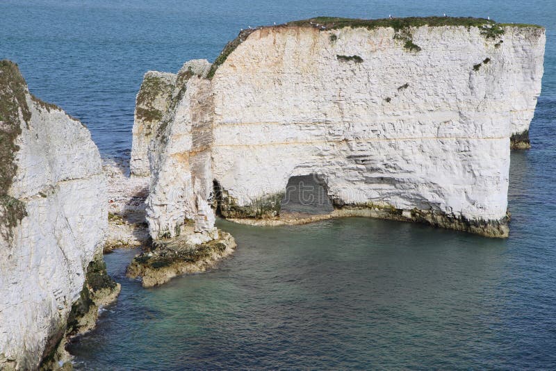 The Old Harry Rocks in Swanage in South England Stock Photo - Image of ...