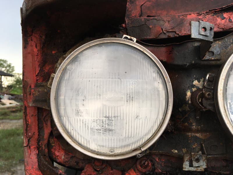 Old headlight car stock photo. Image of lost, closeup - 80244566