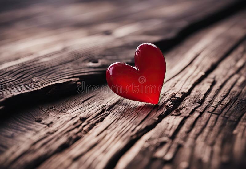 Old Heart Wooden Background Red Stock Illustration - Illustration of ...