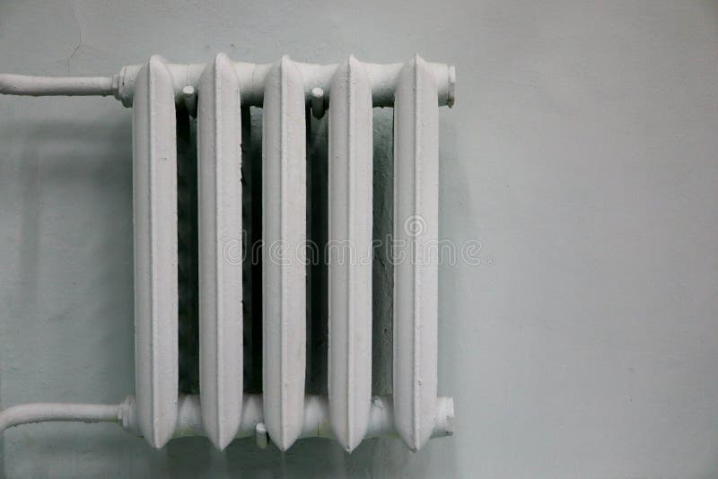 Old Heating Radiator on the Wall Stock Photo - Image of radiator, pipe ...