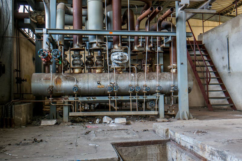 Old Heating System in a Factory Stock Image - Image of system ...