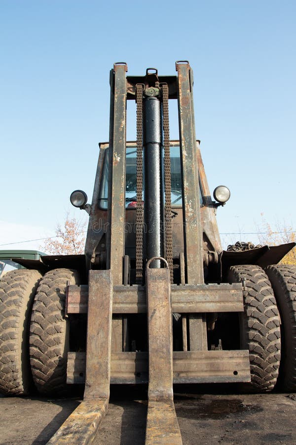 Old Heavy Forklift, Lviv Forklift Plant Stock Image - Image of dirty ...