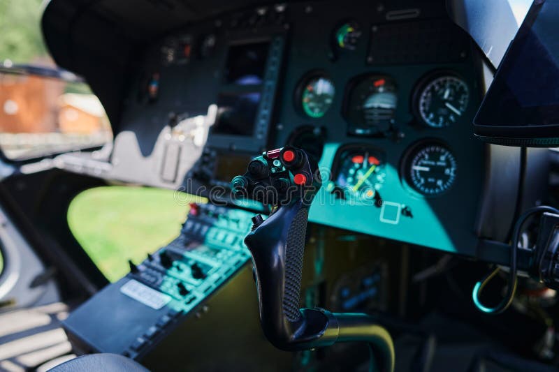 Old Helicopter Control Knob Mi-8 Control Stick. Stock Photo - Image of ...