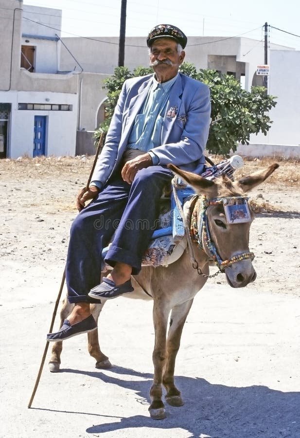 Old Hellenic Man and Donkey Editorial Image - Image of travel, tourism ...