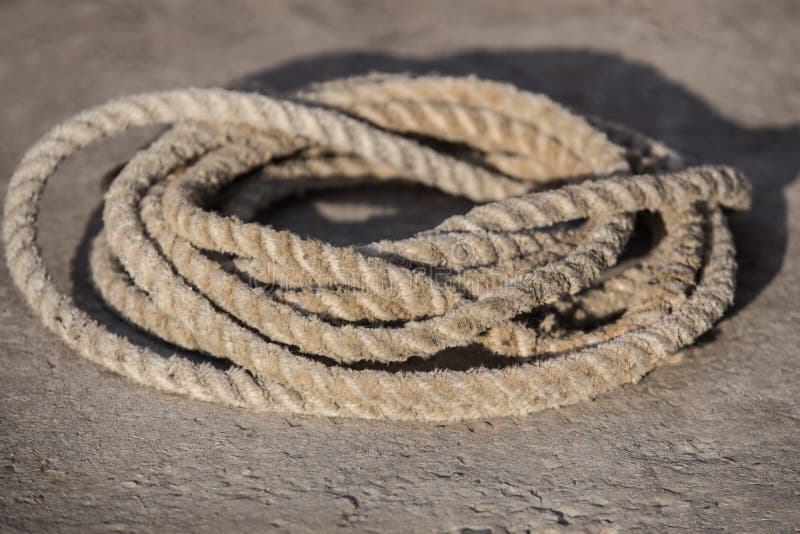 Old Hemp Rope Coiled in a Circle Stock Image - Image of cord, coil ...
