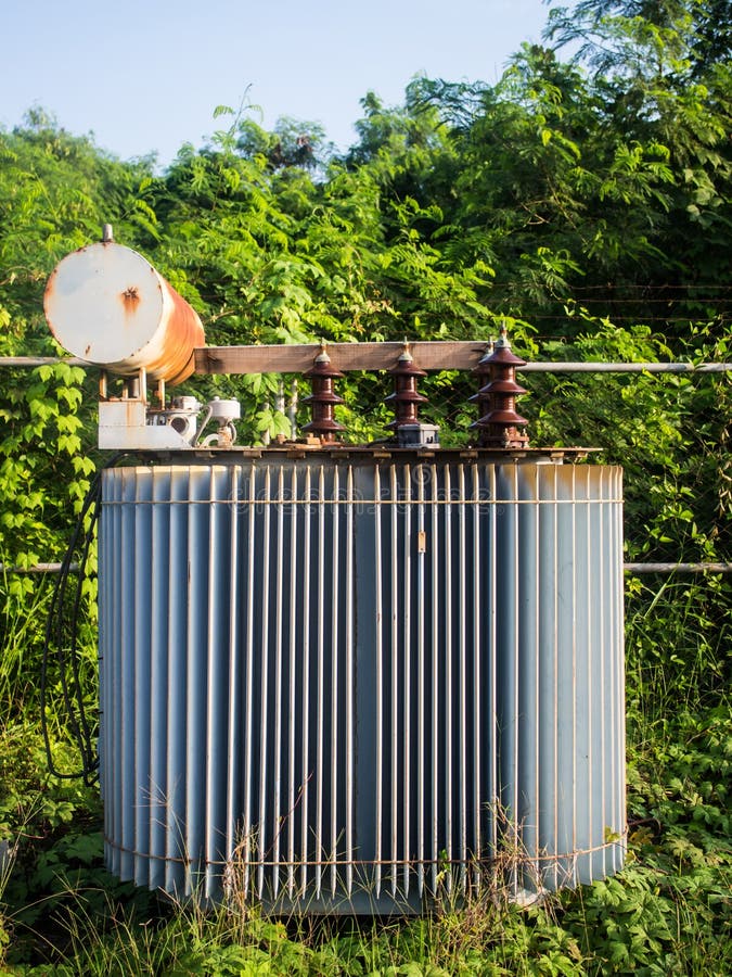 Old High Voltage Electric Transformer Power Station. Stock Image ...