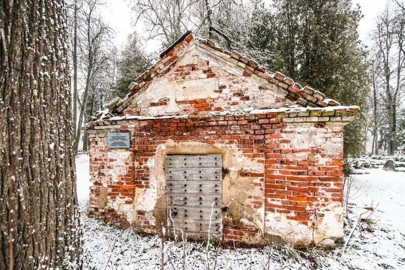 An Old, Historic, Abandoned Red Brick Chapel with a Cellar, Barbele ...