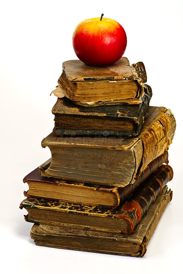 Old Historic Book and Apple Stock Photo - Image of book, page: 8414764