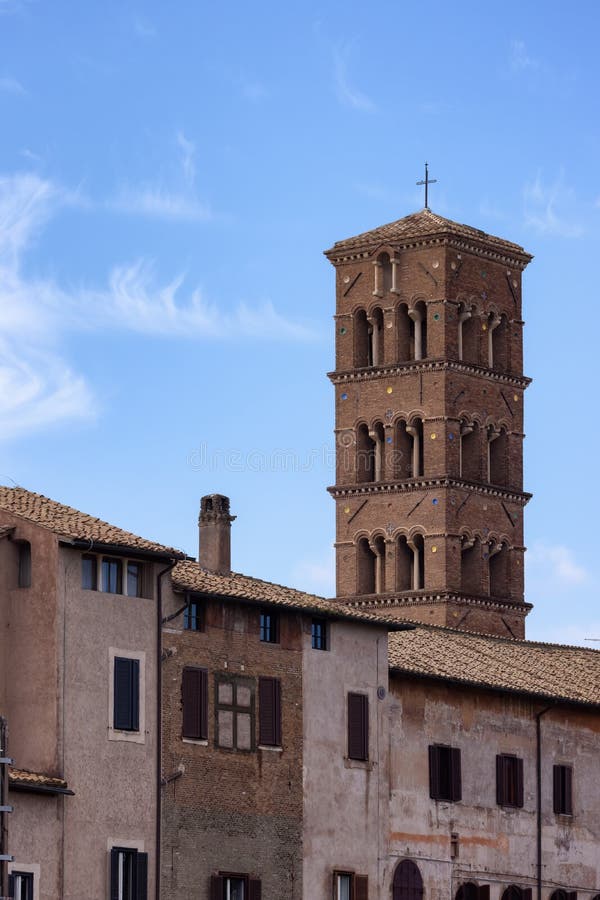 Old Historic Building in Downtown Rome, Italy. Stock Image - Image of ...