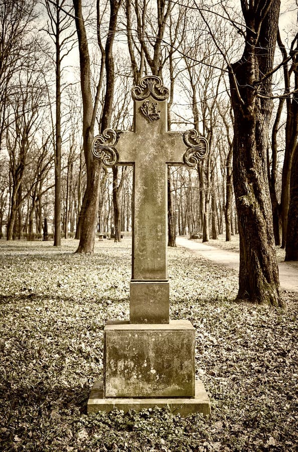 Old Historic Cemetery Cross Stock Image - Image of necropolis, sepia ...