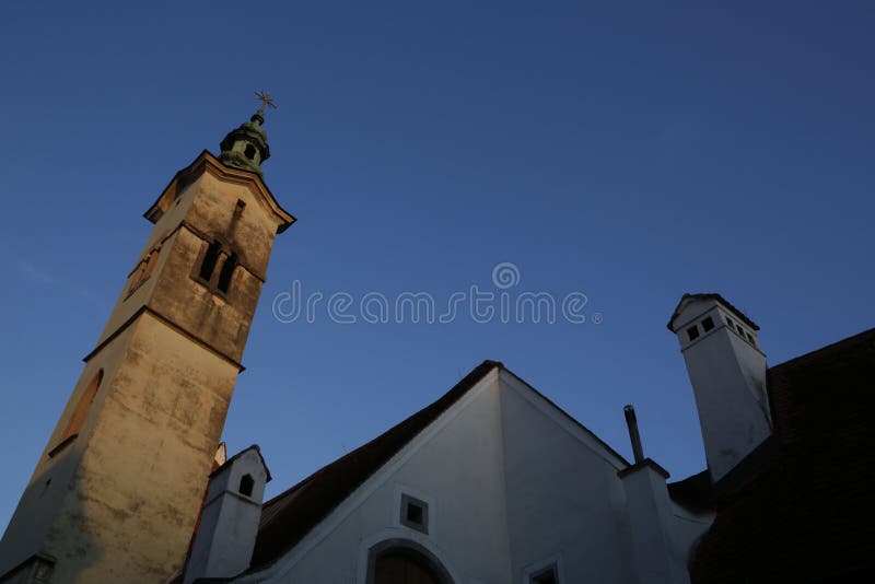 Old City Tower with Other Buildings Stock Photo - Image of vintage ...