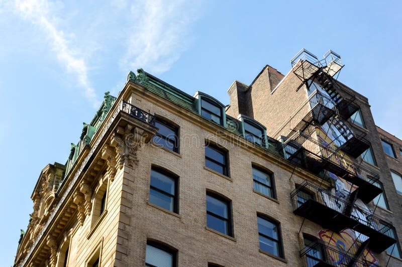 An Old Historical Building with the Large Windows and the Fire Stairs ...