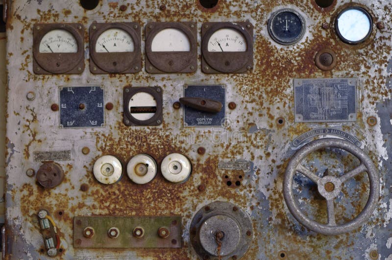 Old Historical Controller of a Machine with Potentiometer Stock Photo ...