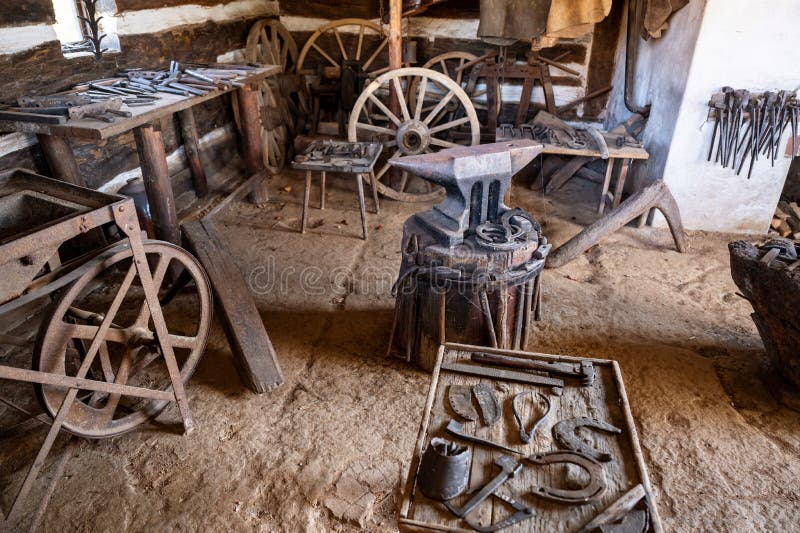 Old Historical Forge Room with Exhibition of Different Tool, Kourim ...